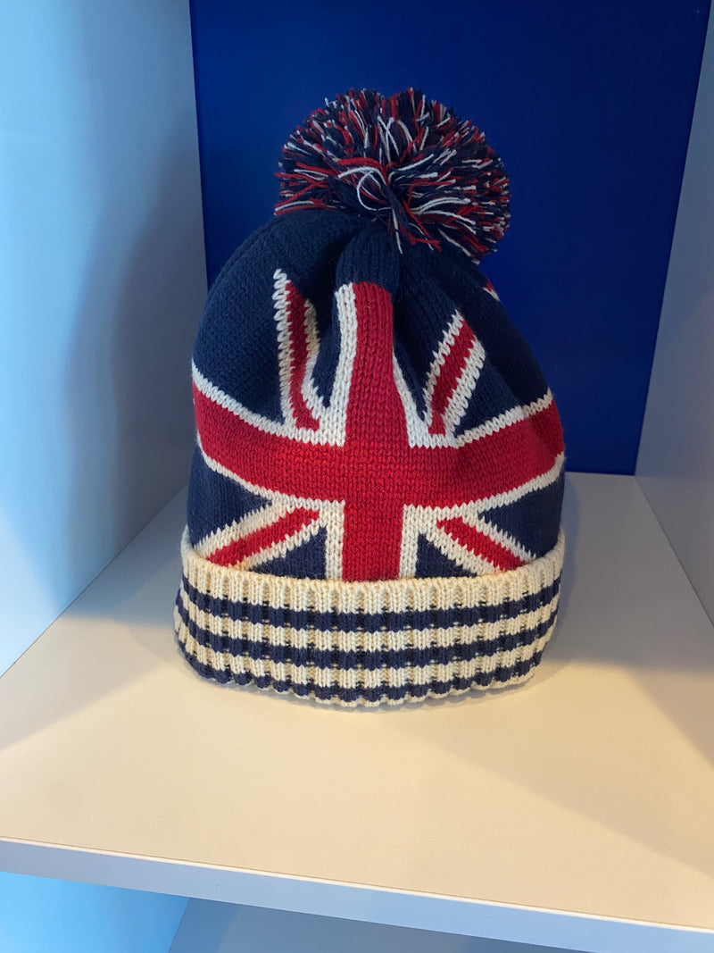 Union Jack Pom Pom Beanie