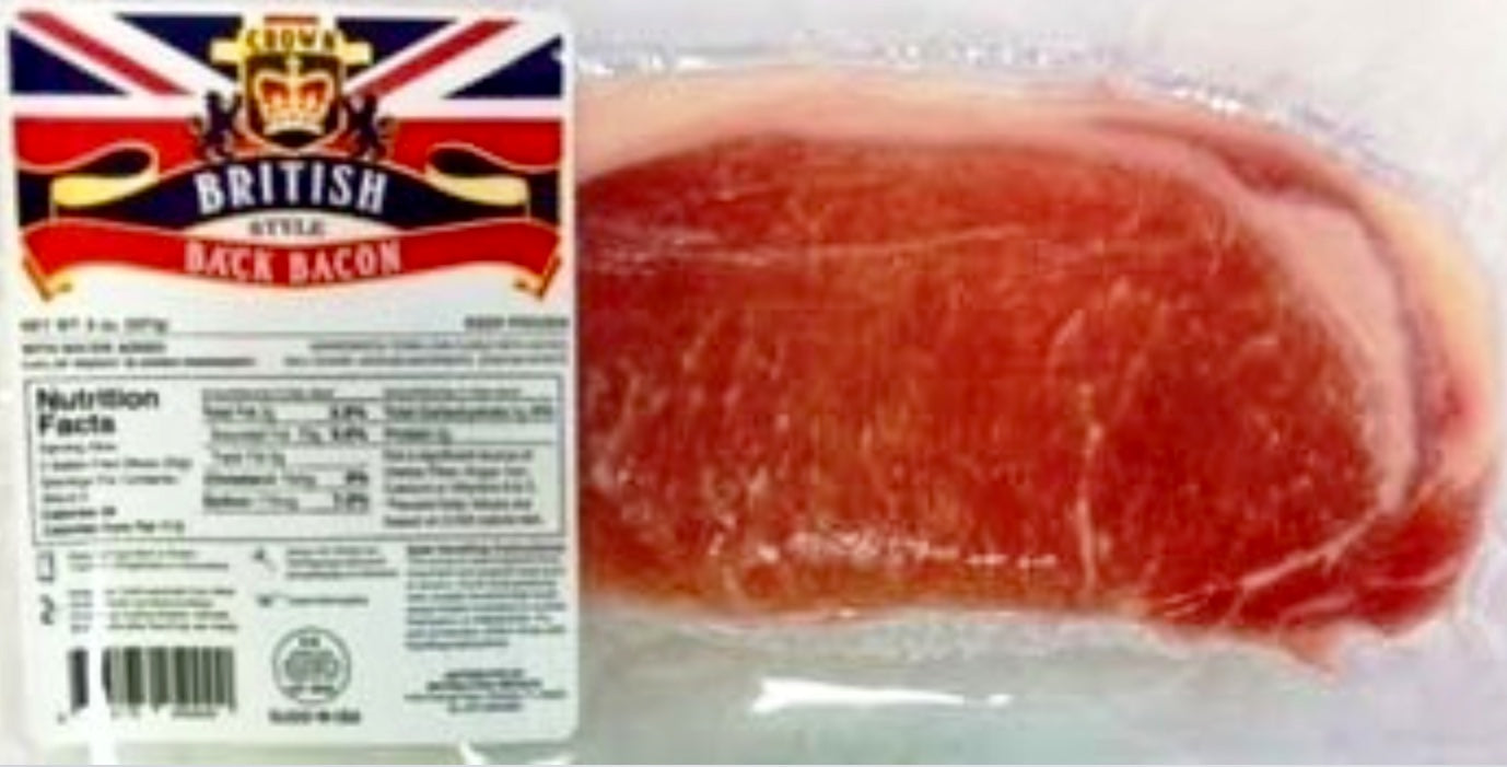 Crown British Back Bacon 8oz